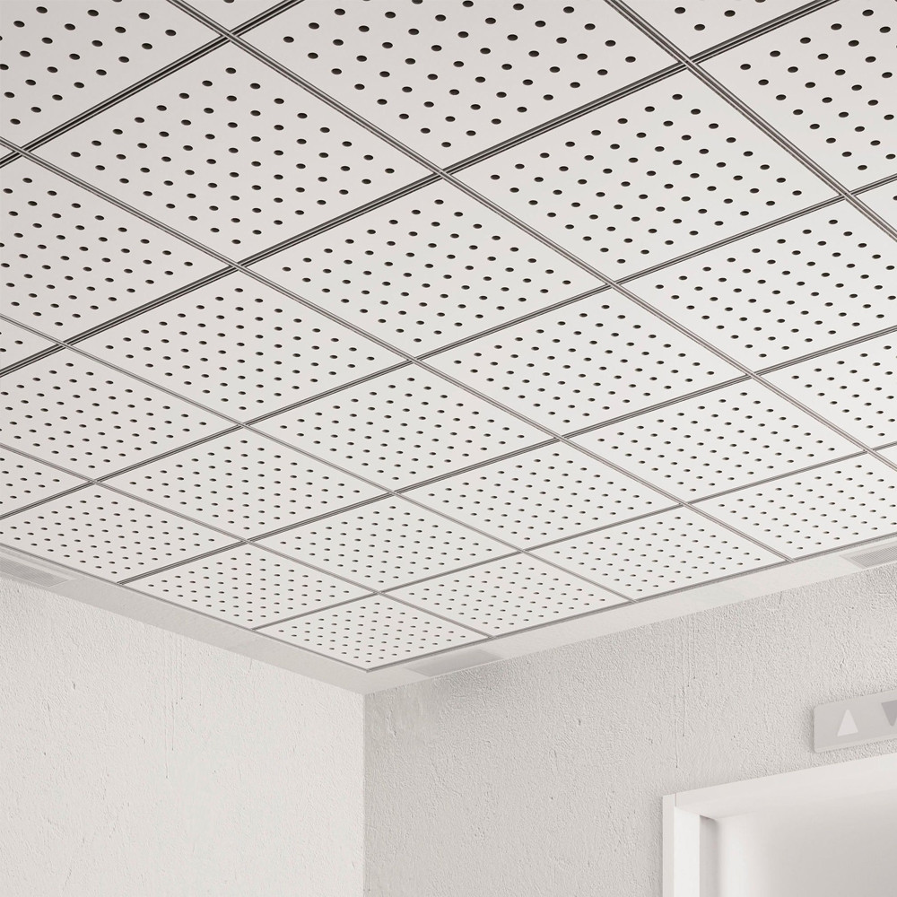 600x600mm Acoustic Mineral Fiber Ceiling Board Tiles with Hole Surface